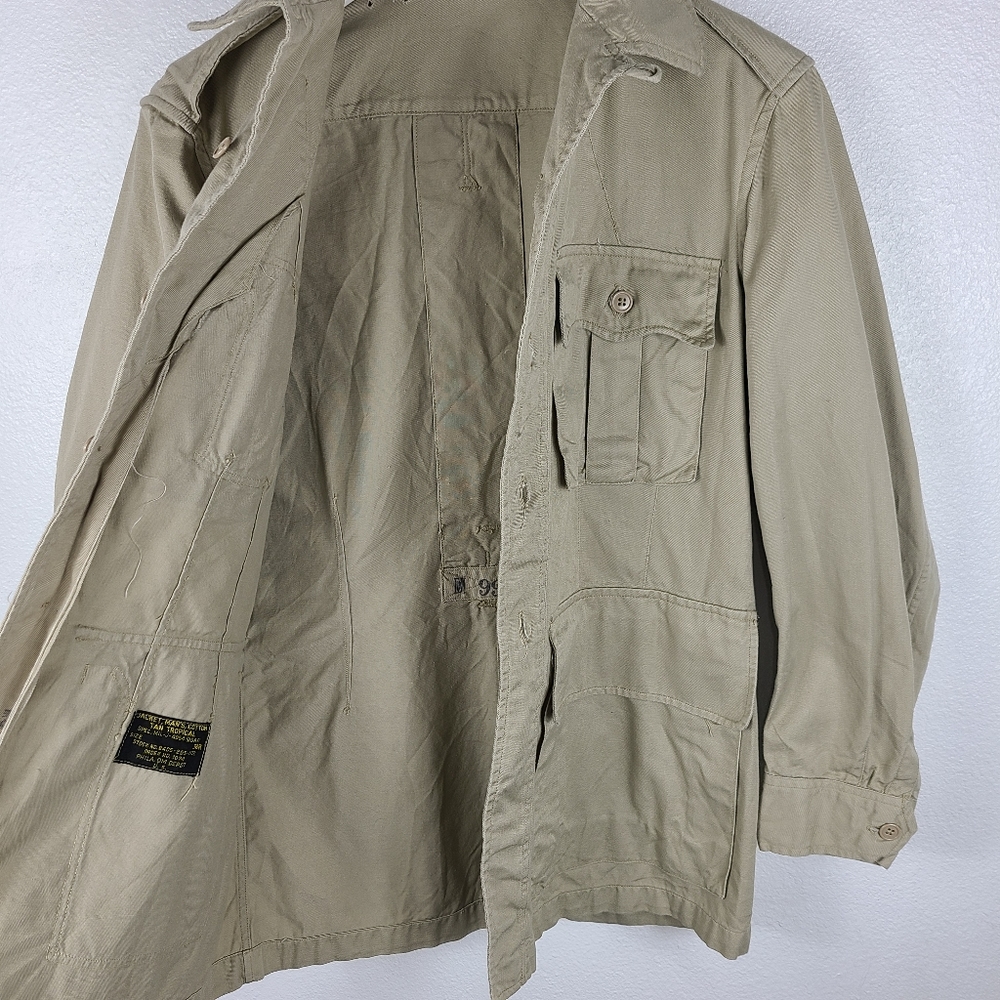 Vintage 50s Usaf Military Flying Mans Tan Jacket - Gem